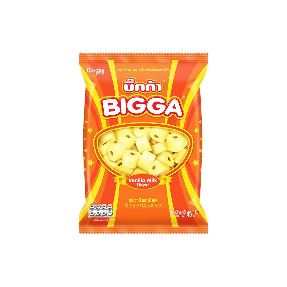 Bigga – Corn Snack Vanilla 48x45g – Sunlee Europe